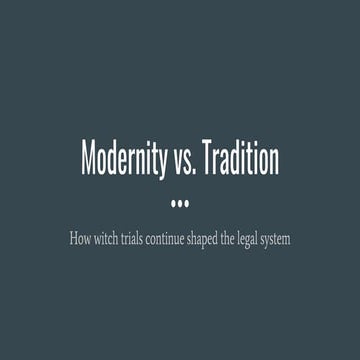 Modernity vs. tradition | PPTX