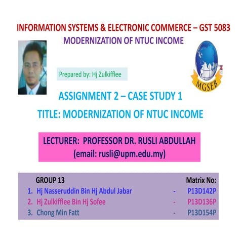 Modernization of NTUC income | PPTX