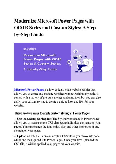 Modernize Microsoft Power Pages with OOTB Styles and Custom Styles.docx Modernize Microsoft Power Pages with OOTB Styles and Custom Styles.docx