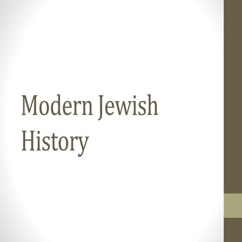 Modern Jewish History | PPTX