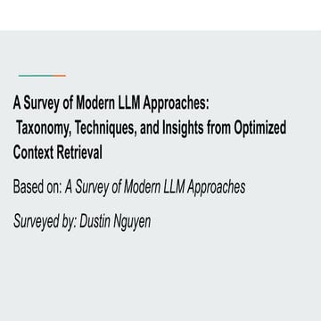 An approach on the Modern LLM from Optimized Context Retrieval | PPTX