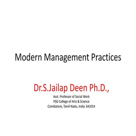 Modern management practices new | PPT