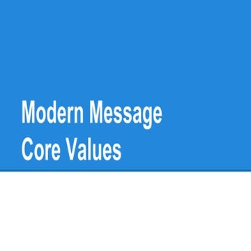 Modern Message's Core Values | PDF | Startups | Business