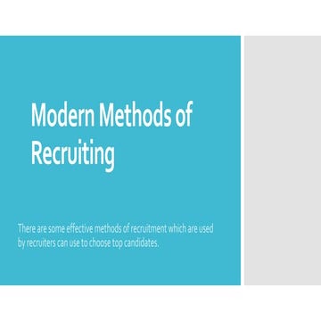 Modern methods of recruiting | PPTX
