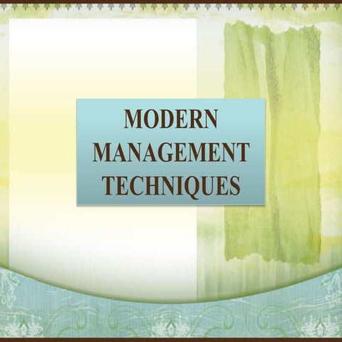 Modern mgmt tchnq | PPTX | Computer Software and Applications | Computing