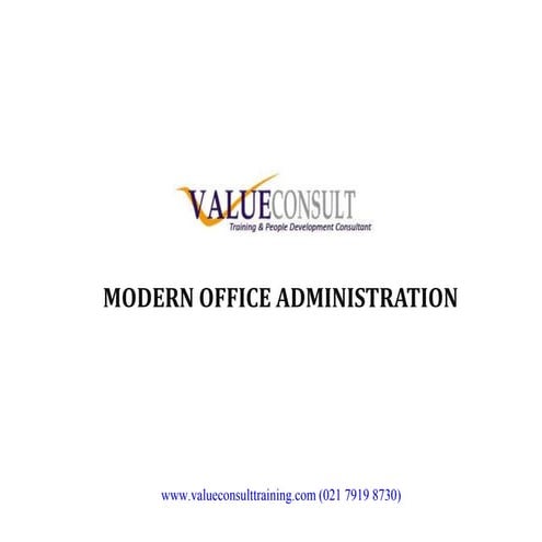 MODERN OFFICE ADMINISTRATION | PDF
