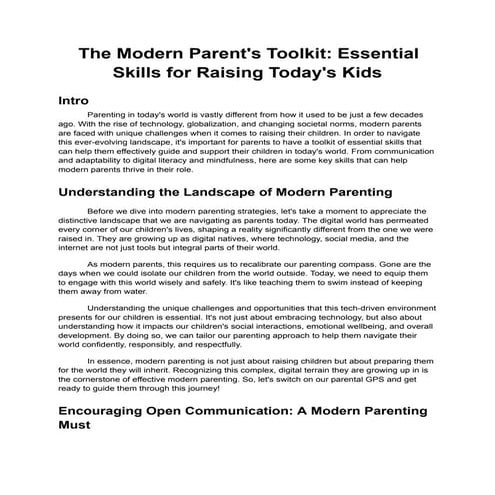Modern parents toolkit | PDF