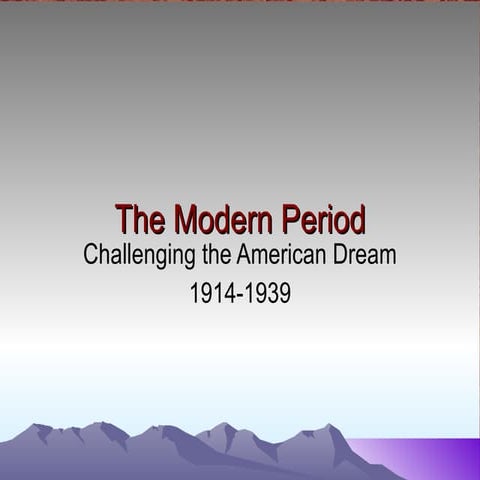 American Literature: Introduction to the Modern Period | PPT