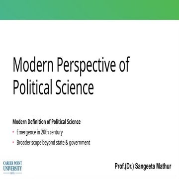 Modern Perspective of Political Science_ pptx | PPTX