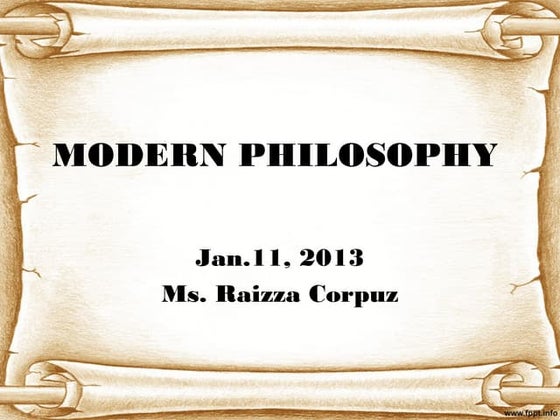 Modern philosophy | PPT