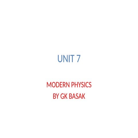 MODERN PHYSICS.pptx ............................. | PPTX
