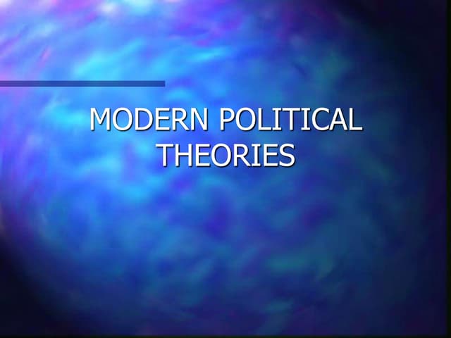 Political theory- An introduction | PPTX