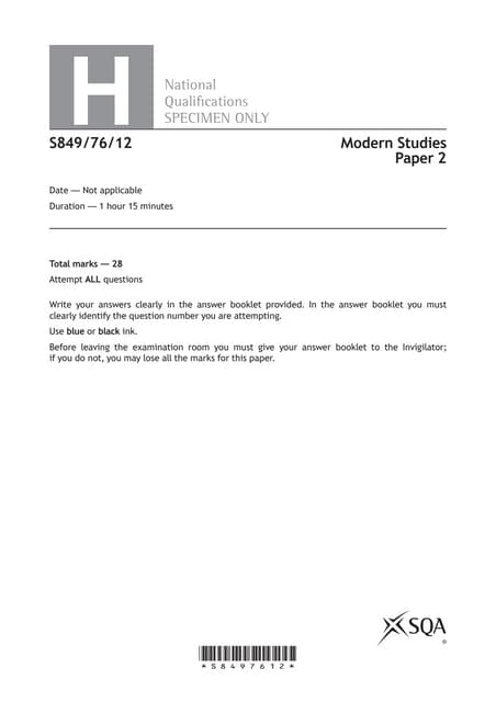 2015 National 5 Modern Studies exam | PDF