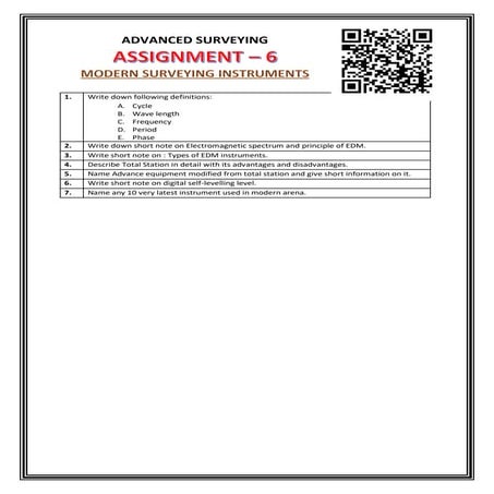 Modern surveying instruments - Assignment | PDF