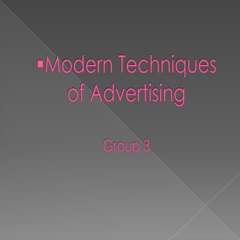 Modern techniques of advertising final | PPTX
