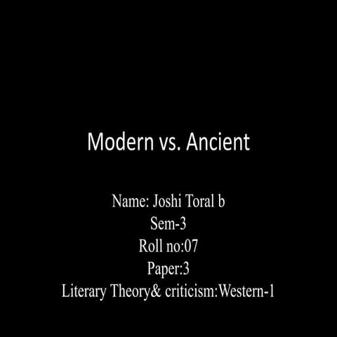 Civilization comparison - Ancient vs Modern | PPTX