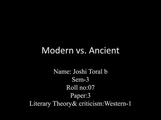 Civilization comparison - Ancient vs Modern | PPTX | Science