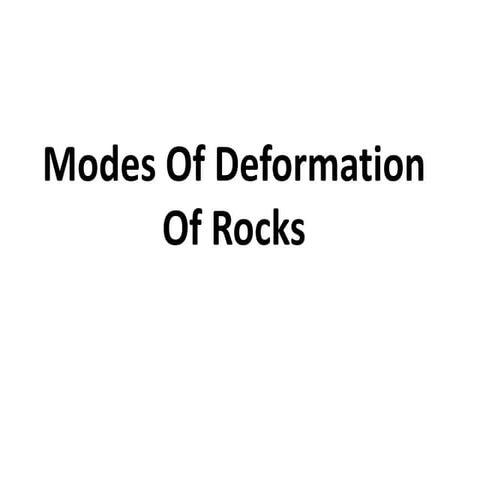 Modes of deformation of rocks presentation | PPTX