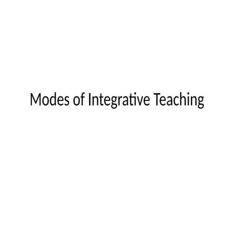 Comprehensive Modes and Strategies of Integrative Teaching in Education ...