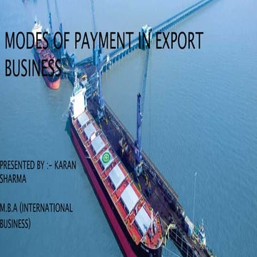 Modes of payment in export business | PPTX