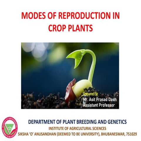 Modes of reproduction in crop plants | PDF