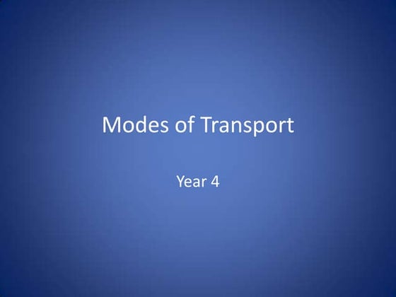 Modes of transport set induction | PPT