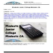 Modesto Junior College Modesto CA