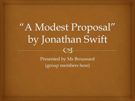 A modest proposal (1729) | PPT