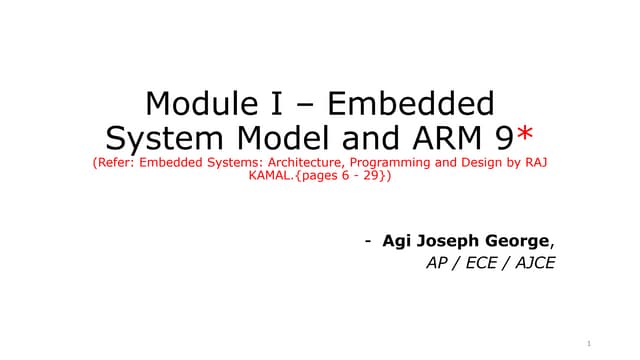 Ec 308 Embedded Systems Module 1 Notes Apjktu Ppt