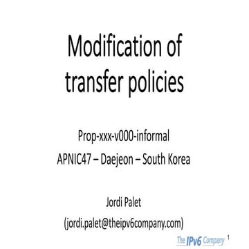 Modification of transfer policies | PPT