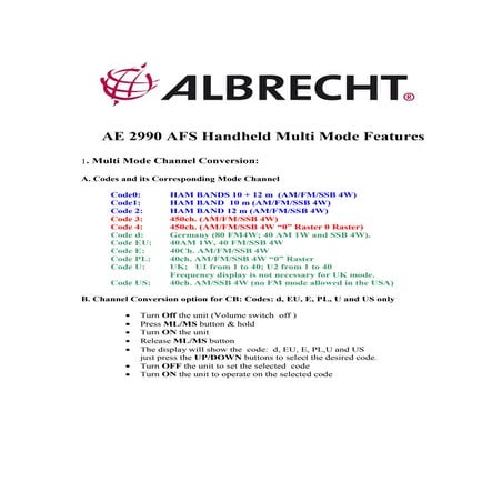 How to extend Albrecht AE 2990 AFS mods | PDF