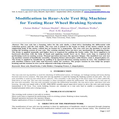 Modification in Rear-Axle Test Rig Machine for Testing Rear Wheel ...