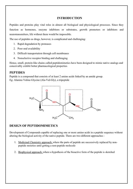 Design of Peptidomimetics by Modification of Amino Acids pptx | PPT