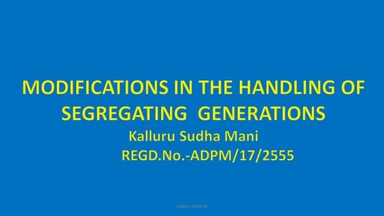 PEDIGREE METHOD OF PLANT BREEDING | PPTX | Gardening | Home & Garden