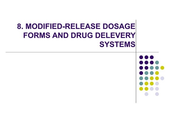 MODIFIED RELEASE DRUG DELIVERY SYSTEM | PPT
