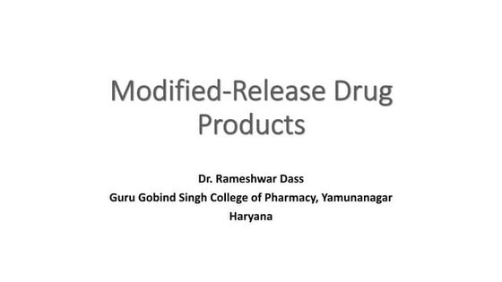 Modified release drug products | PPT