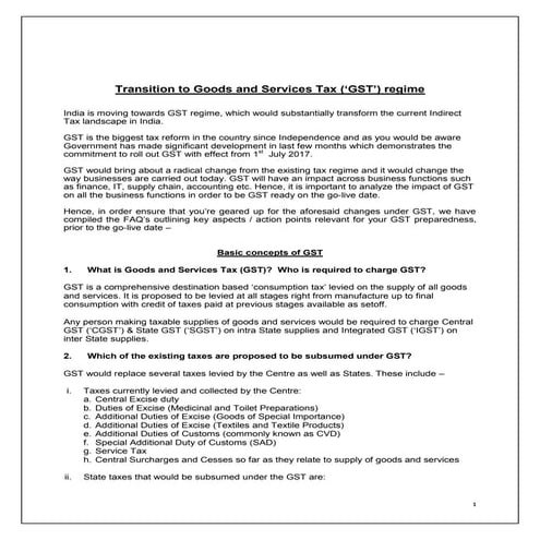 Overview of Goods and Services Tax (GST) | PDF