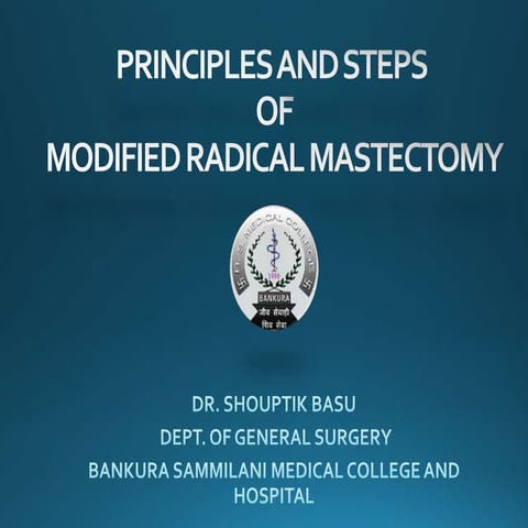 Modified Radical Mastectomy Ppt
