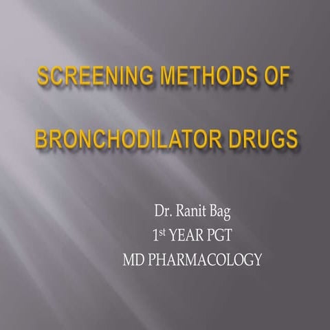 pre clinical Screening for anti asthmatic drugs | PPTX