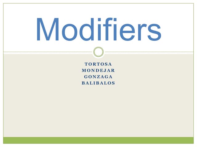 Modifiers | PPTX