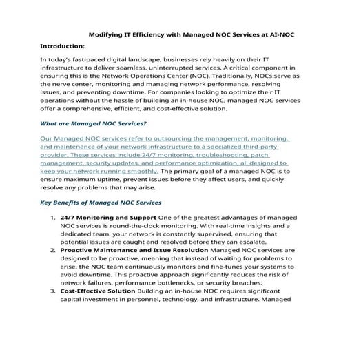 Modifying IT Efficiency with Managed NOC Services at AI-NOC.docx