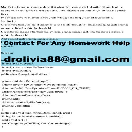 Modify the following source code so that when the mouse is clicked w.pdf