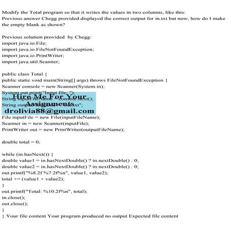 Modify The Total Program So That It Writes The Values In Two Columns pdf