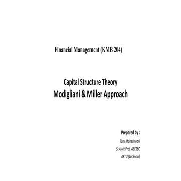 Modigliani & miller approach | PPTX