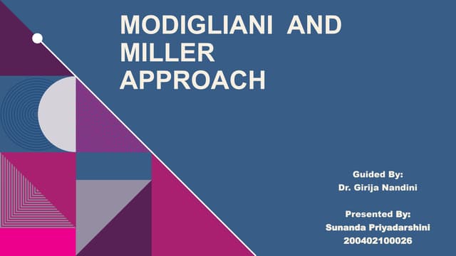Modigliani and miller approach | PPTX