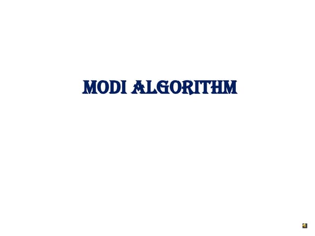 Optimal Solution by MODI Method | PDF