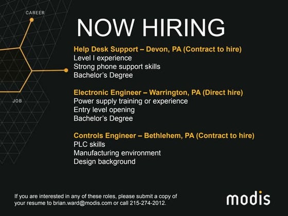 Some of the latest Modis Engineering job openings | PPT