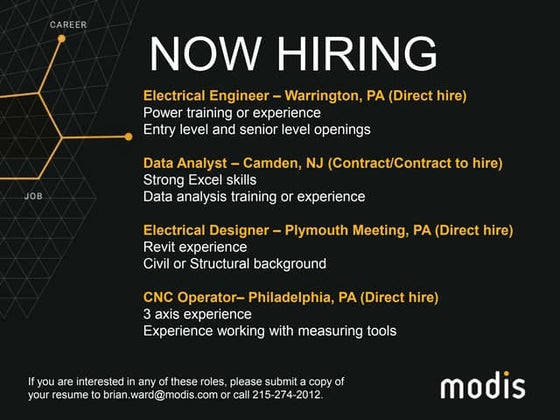 Modis Engineering Job Opportunities | PPTX | Civil Engineering Industry ...
