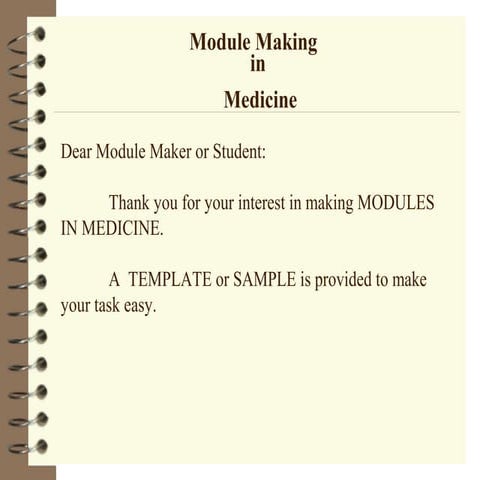 Module Making in Medicine - ROJoson | PPT