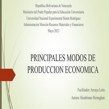 MODOS DE PRODUCCION ECONOMICA (1).pptx | Business | Business and Finance